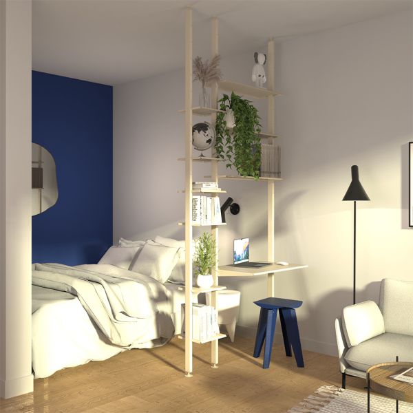 Une séparation avec bureau intégré dans un studio | Bretagne Design